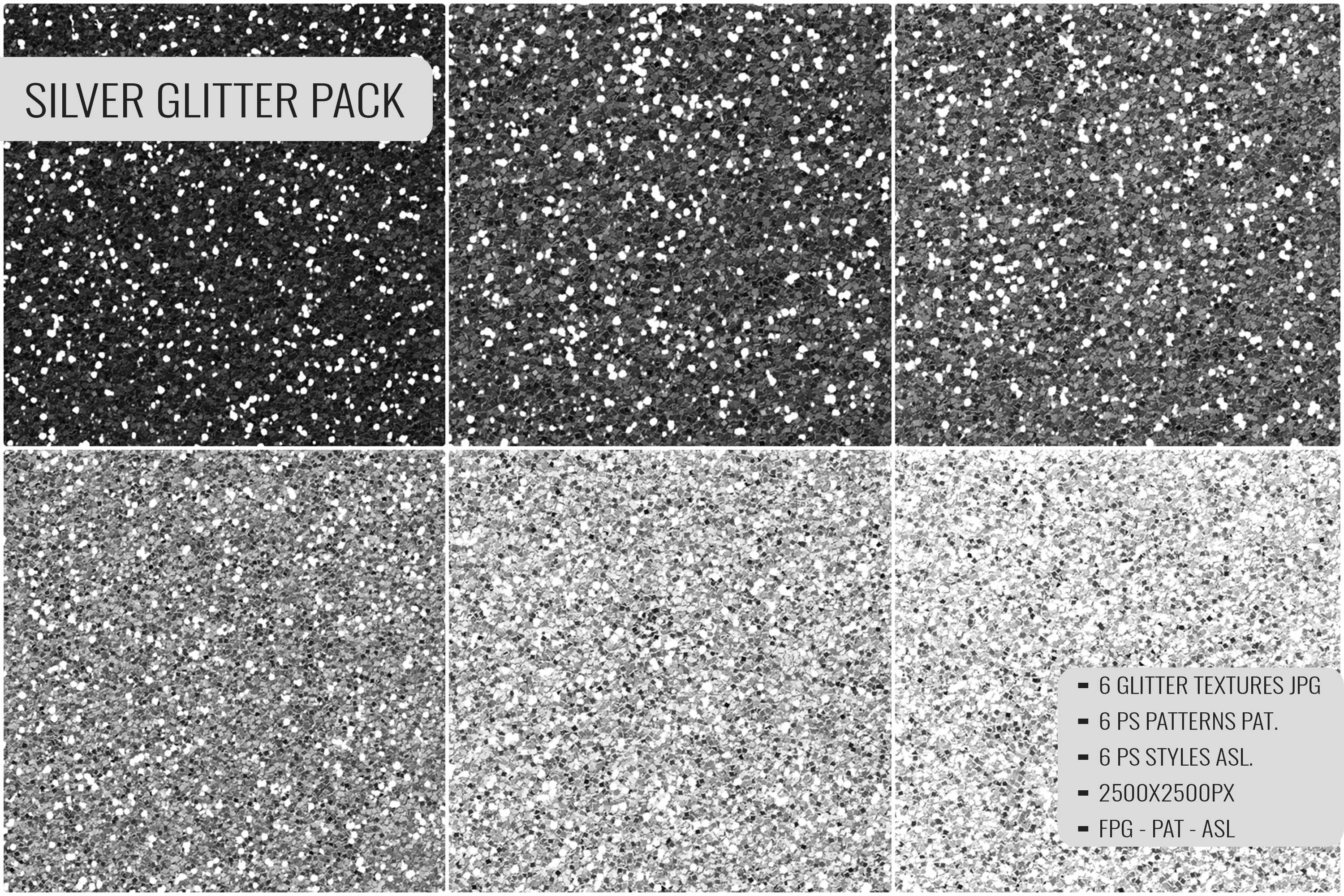 Silver Glitter Pack by 1001Graphics | GraphicRiver