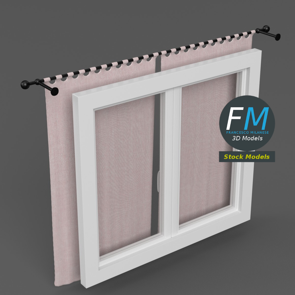 Window with frame and curtains by FrancescoMilanese85 | 3DOcean