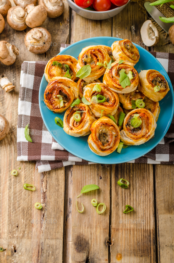 Pizza snails puff pastry Stock Photo by PeteerS | PhotoDune