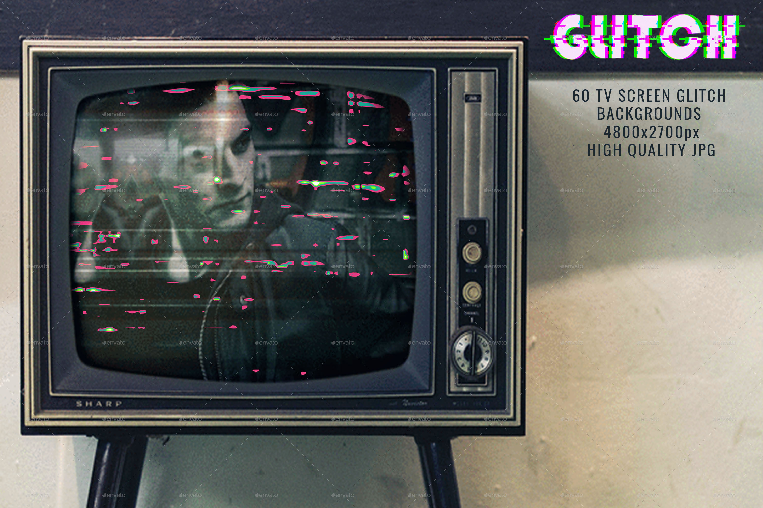 60 TV Screen Glitch Backgrounds JPG, Graphics | GraphicRiver