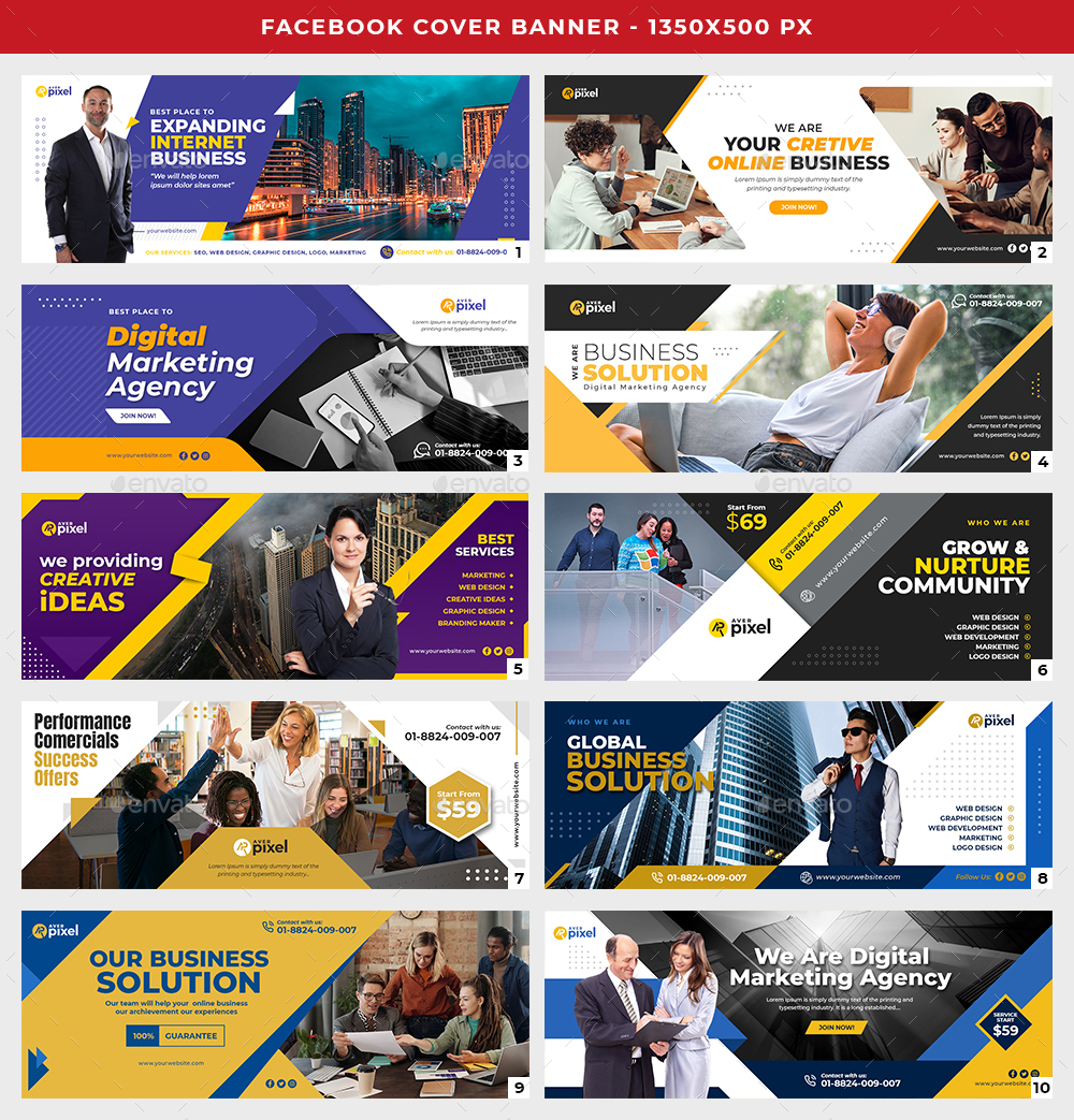30 Business Cover Banners, Web Elements | GraphicRiver