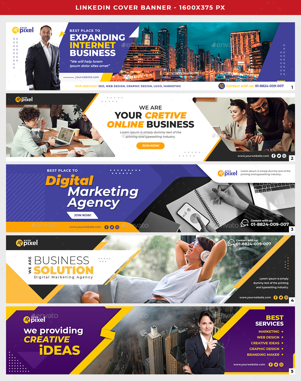 30 Business Cover Banners, Web Elements | GraphicRiver