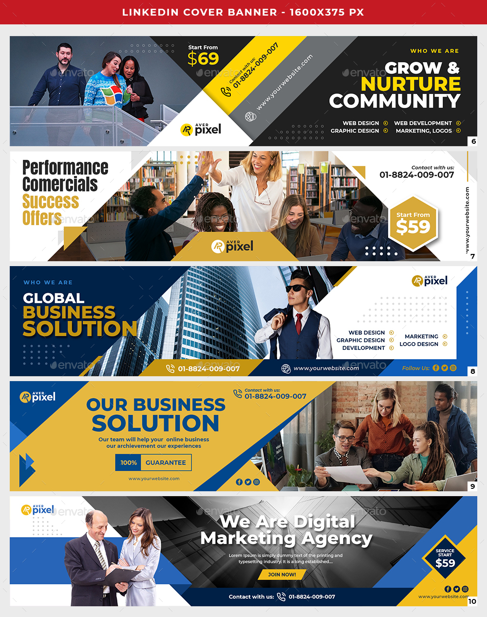 30 Business Cover Banners, Web Elements | GraphicRiver