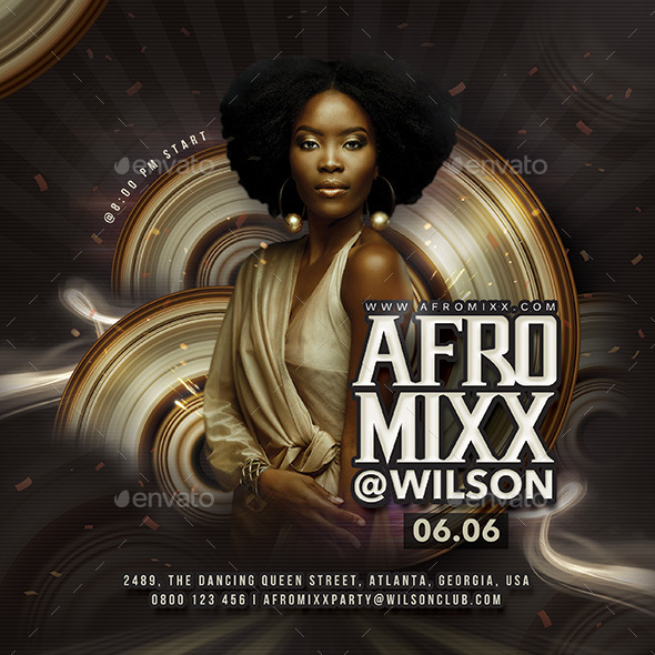 Afro Mixx Night Club Flyer, Print Templates | GraphicRiver