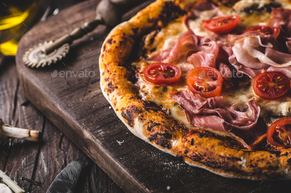 Rustic old style vintage pizza Stock Photo by PeteerS | PhotoDune