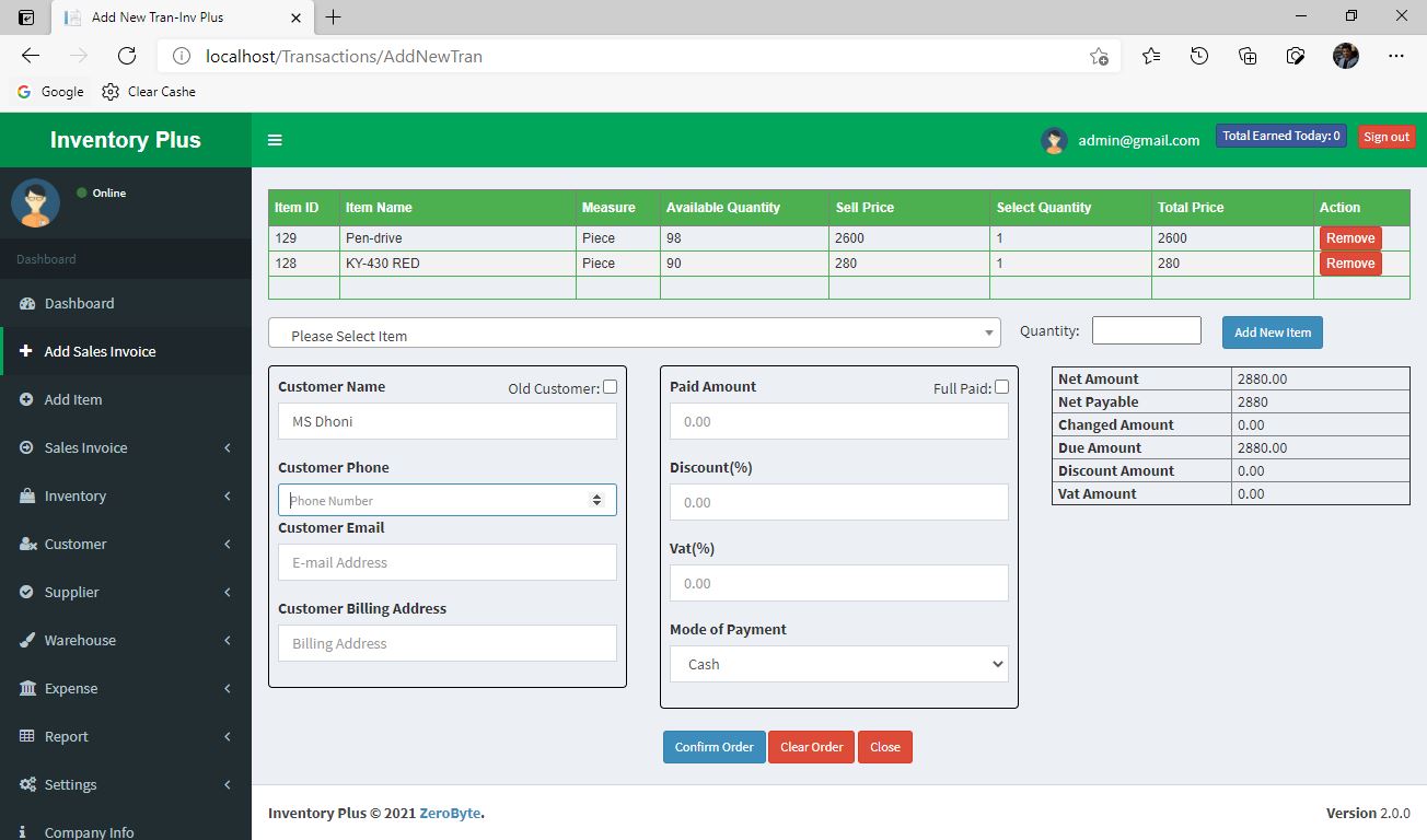Inventory Plus(Inventory Management System) using .Net Core(3.1), C# ...