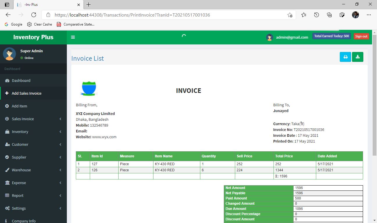 Inventory Plus(Inventory Management System) using .Net Core(3.1), C# ...