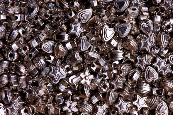 Texture of various silver beads Stock Photo by viktoriian | PhotoDune