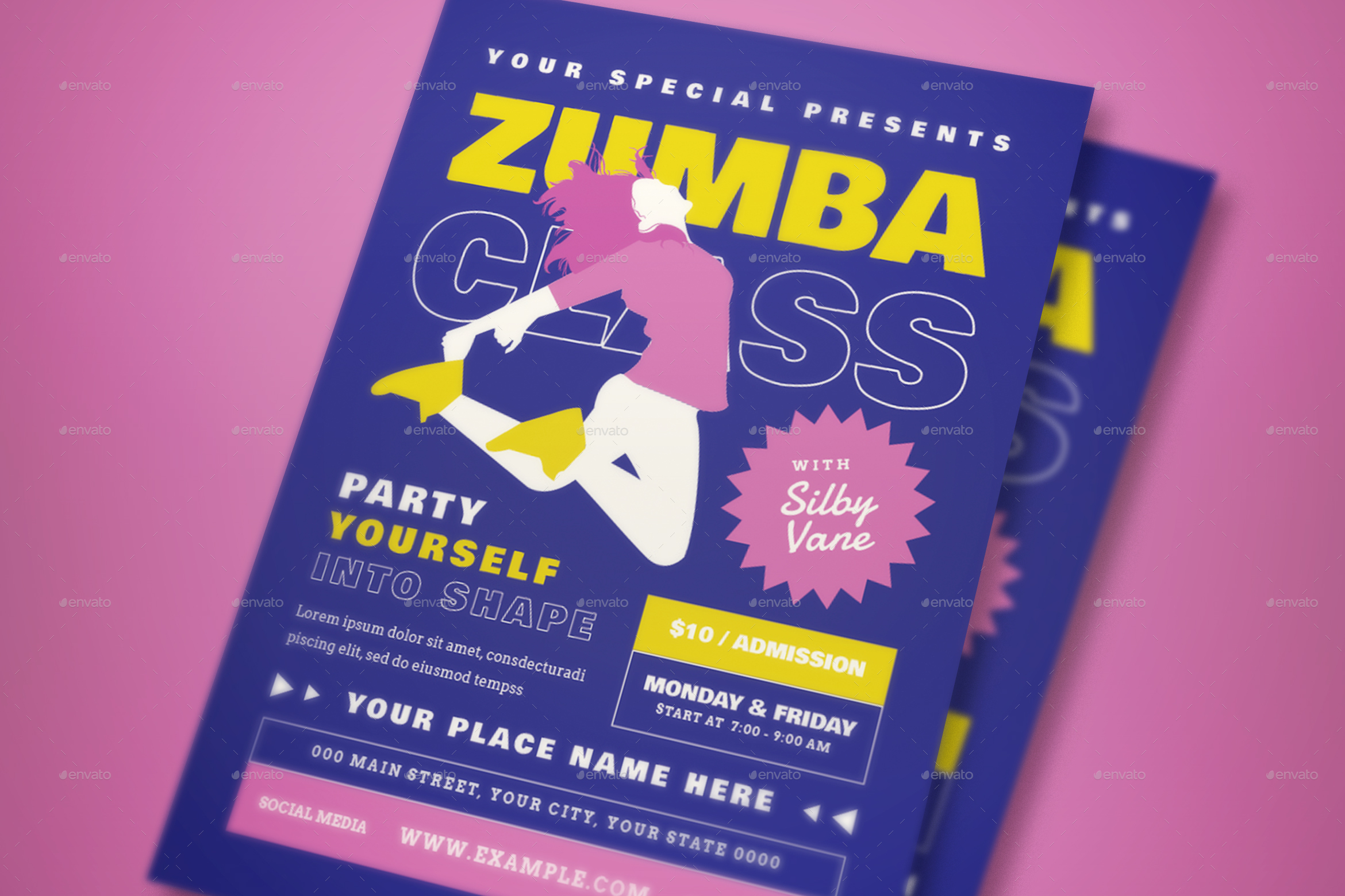 Zumba Class Flyer Set, Print Templates | GraphicRiver