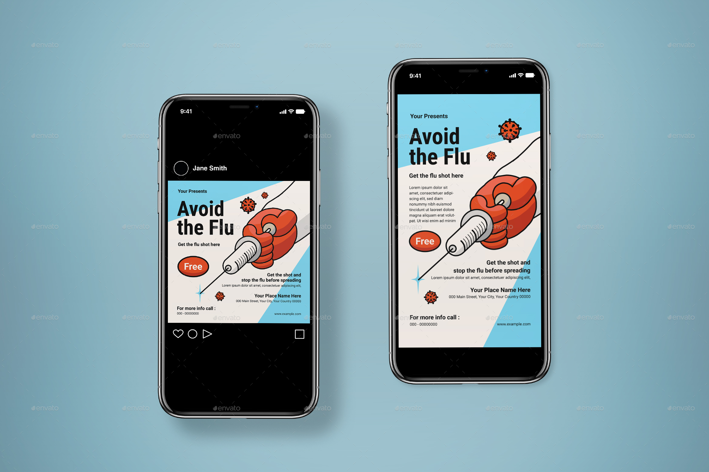 Flu Vaccine Flyer Set, Print Templates | GraphicRiver