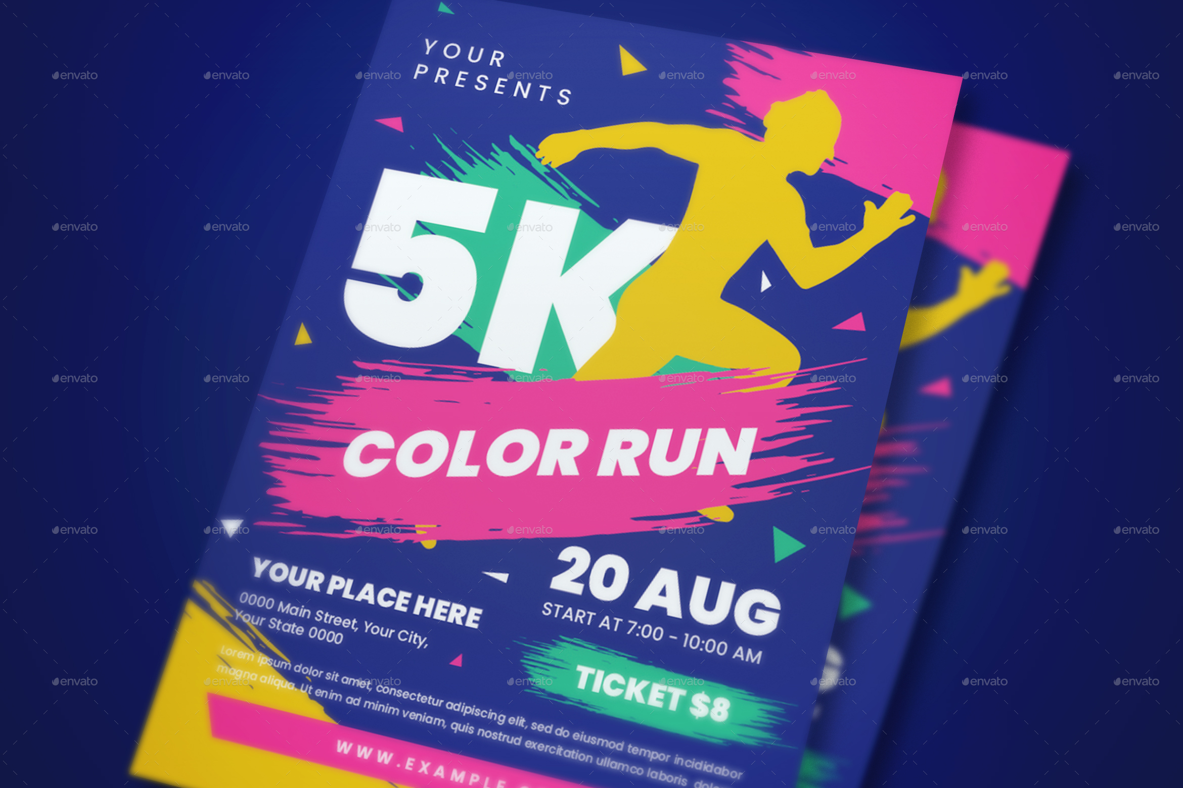 Color Run Flyer Set, Print Templates | GraphicRiver