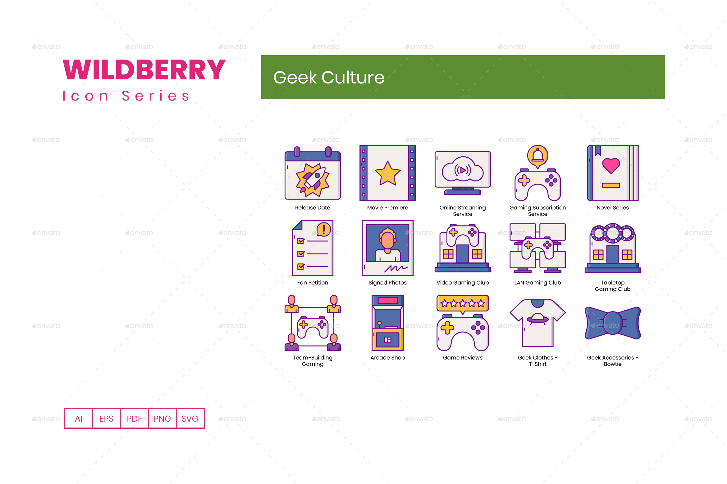 90 Geek Culture Icons | Wildberry Series, Icons | GraphicRiver
