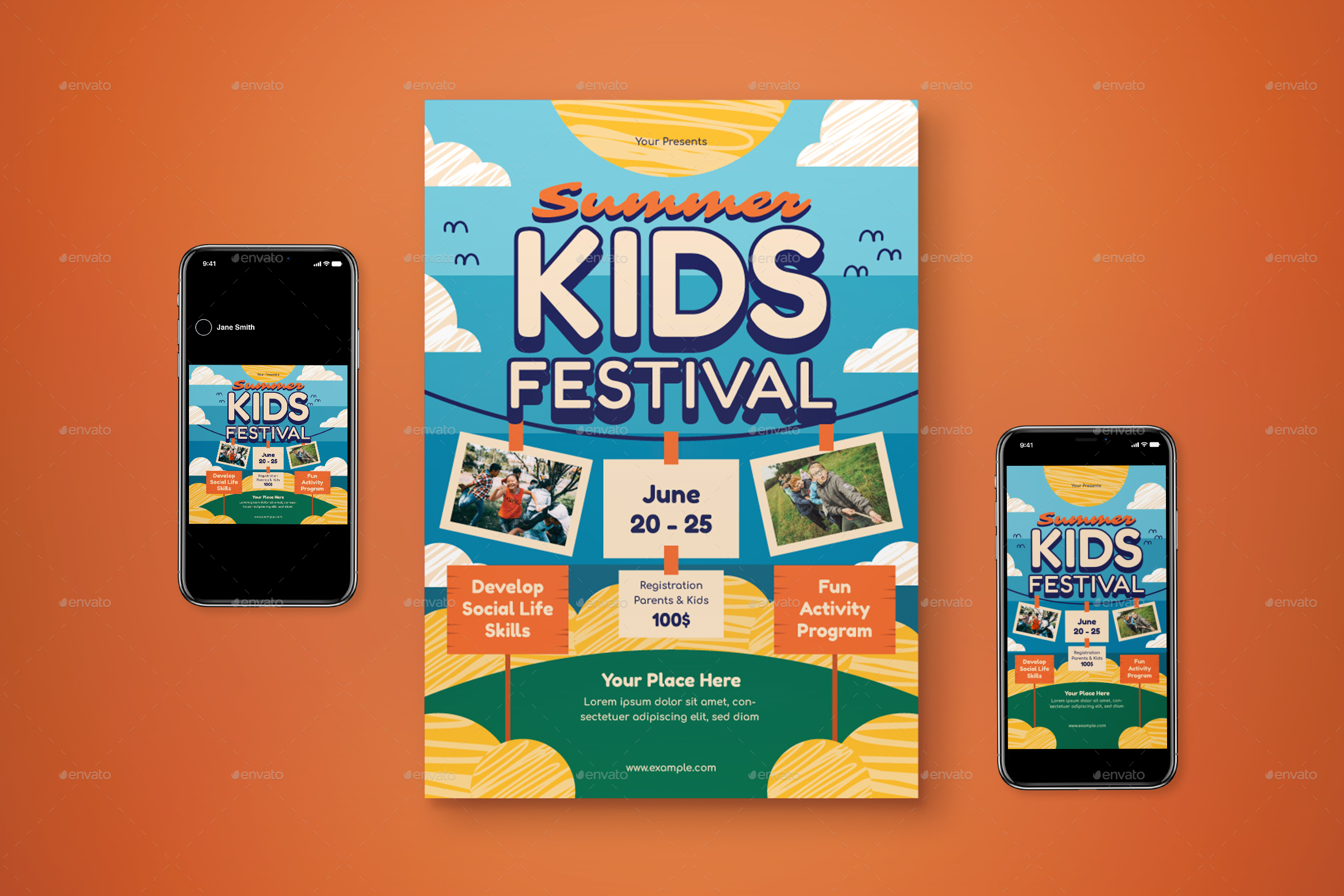 Summer Kids Flyer Set, Print Templates | GraphicRiver