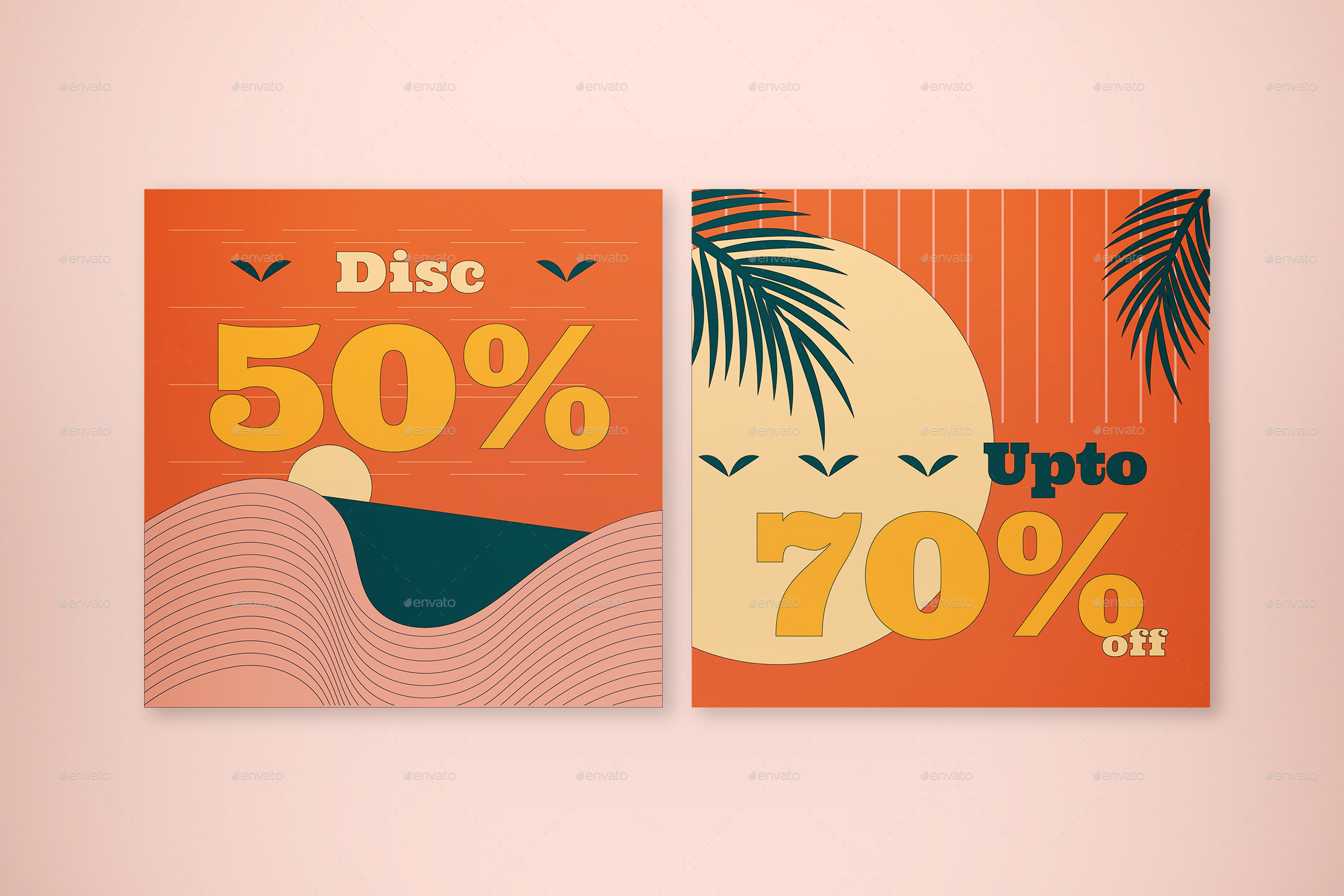 Summer Sale 1960s Banner, Web Elements | GraphicRiver