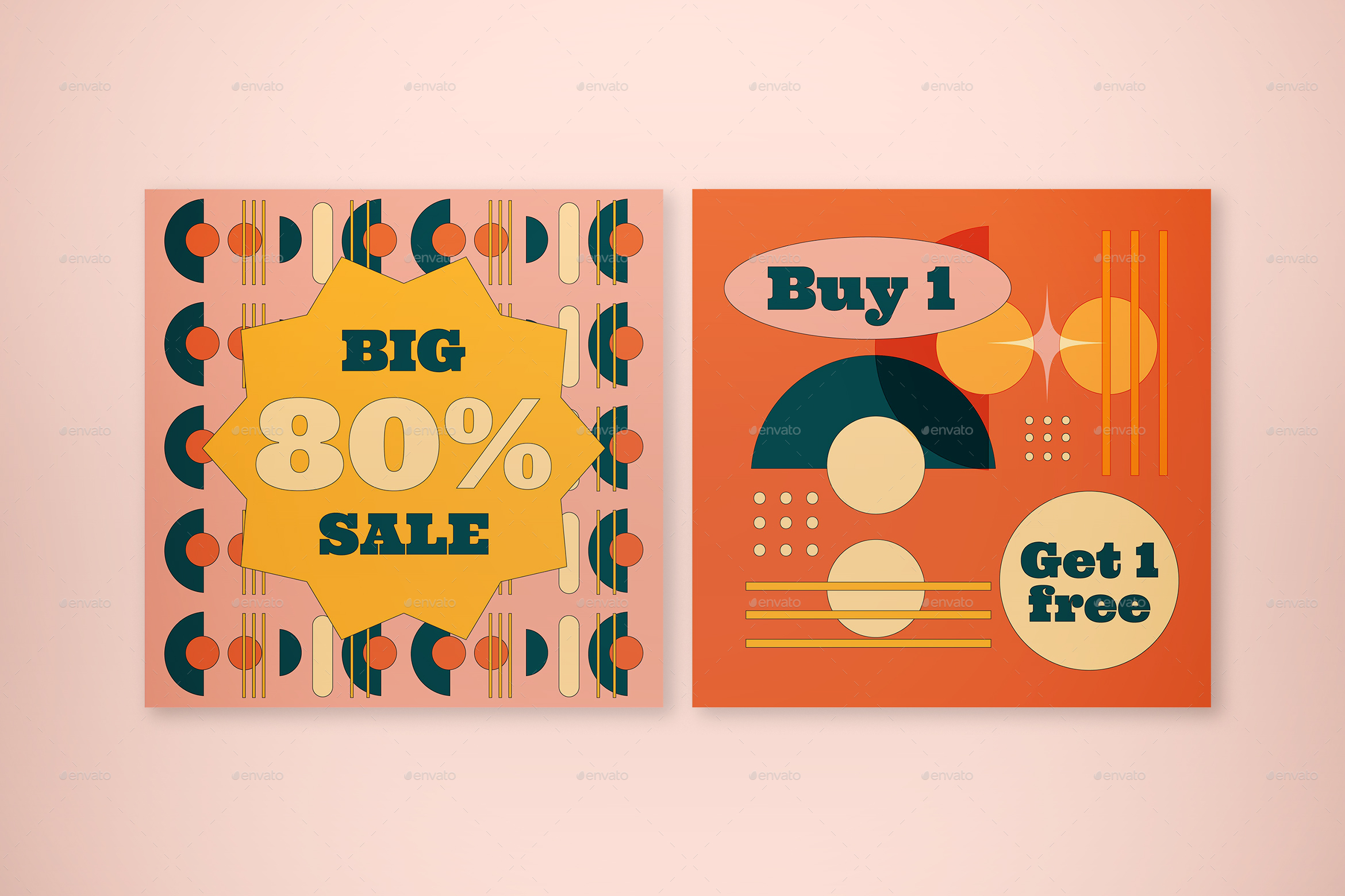 Summer Sale 1960s Banner, Web Elements | GraphicRiver