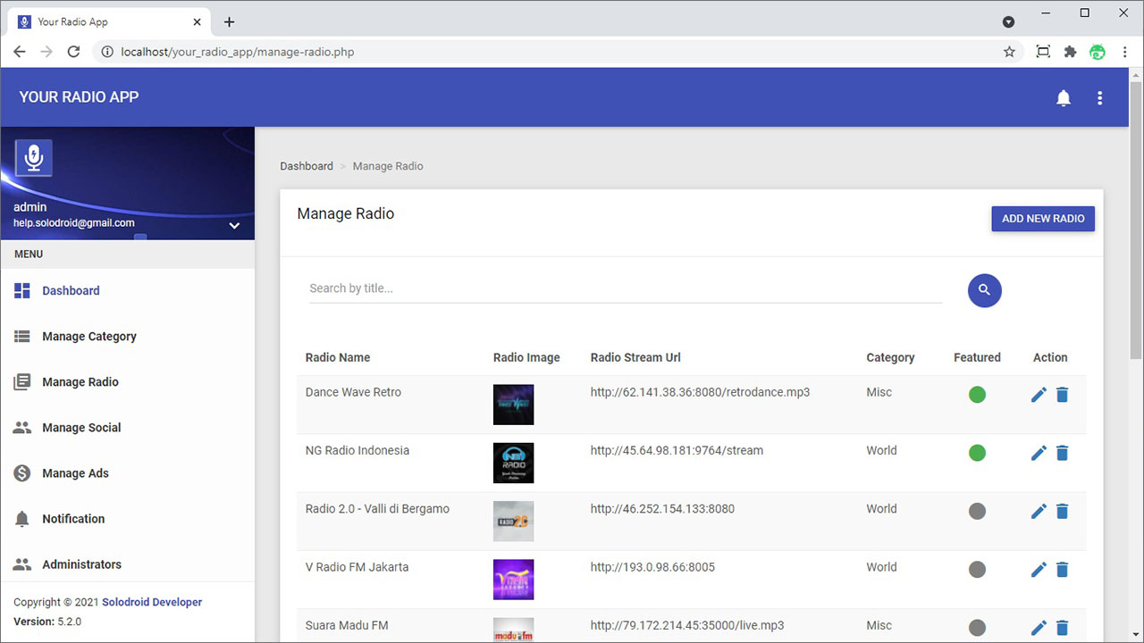 Your Radio App by solodroid | CodeCanyon