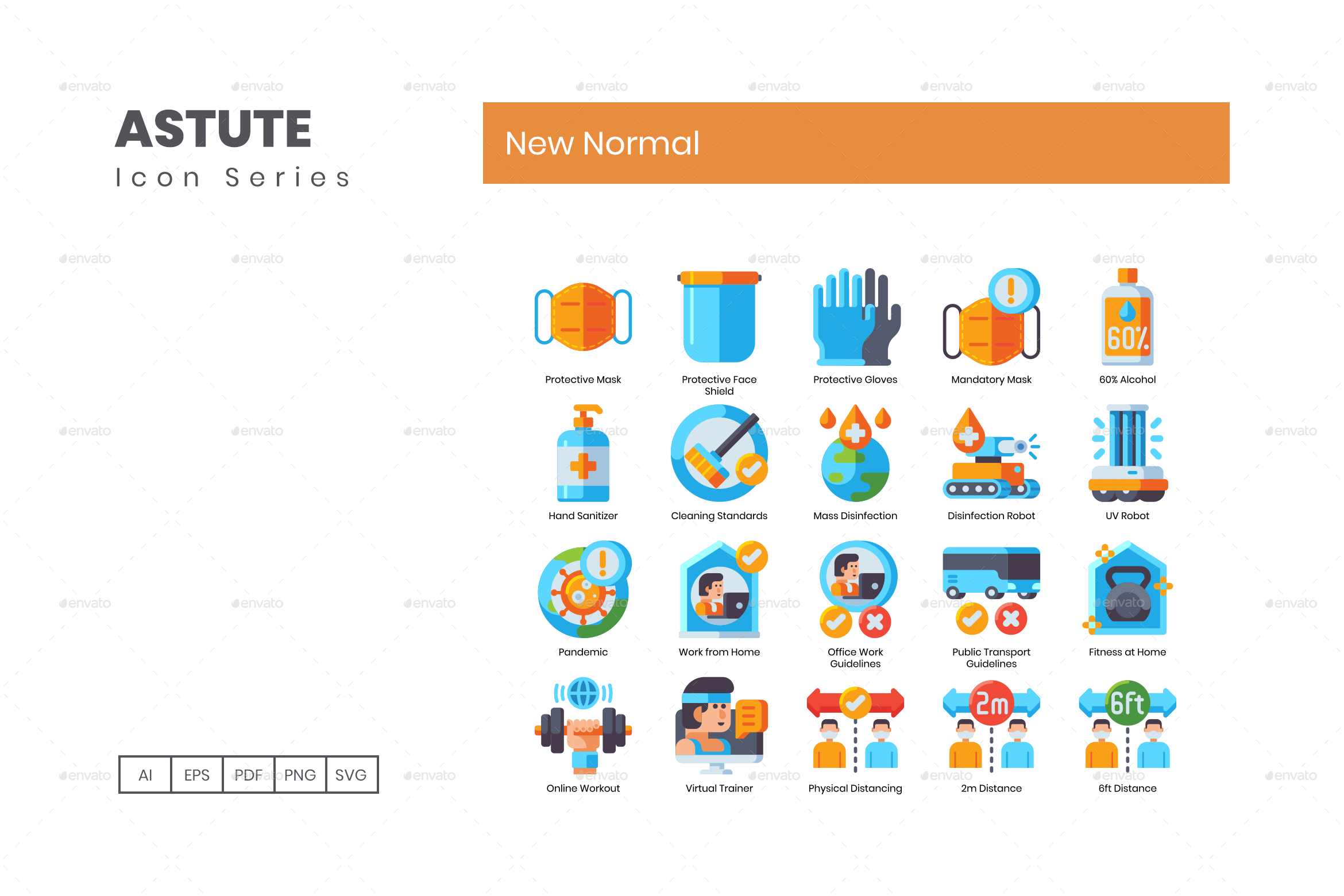 80 New Normal Icons | Astute Series, Icons | GraphicRiver