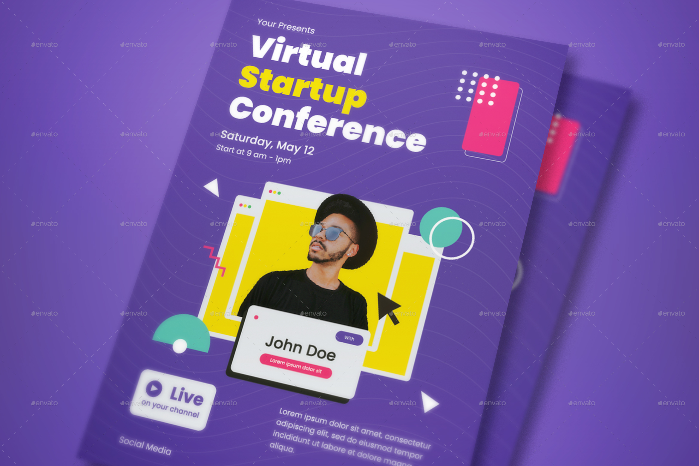 Virtual Startup Conference Flyer Set, Print Templates | GraphicRiver