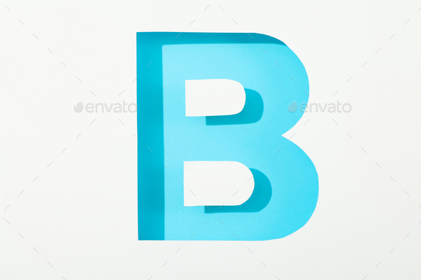 Color letter B on white background, space for text Stock Photo by ...