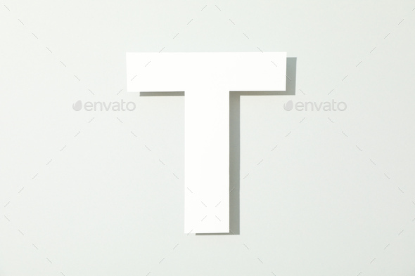 Letter T on white background, space for text Stock Photo by AtlasComposer