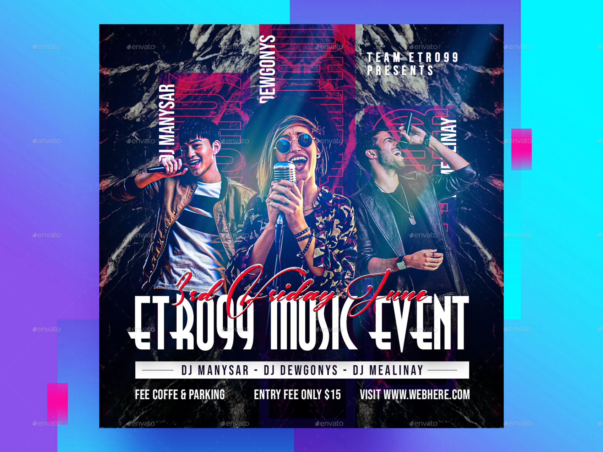 Music Event Flyer Template, Web Elements | GraphicRiver