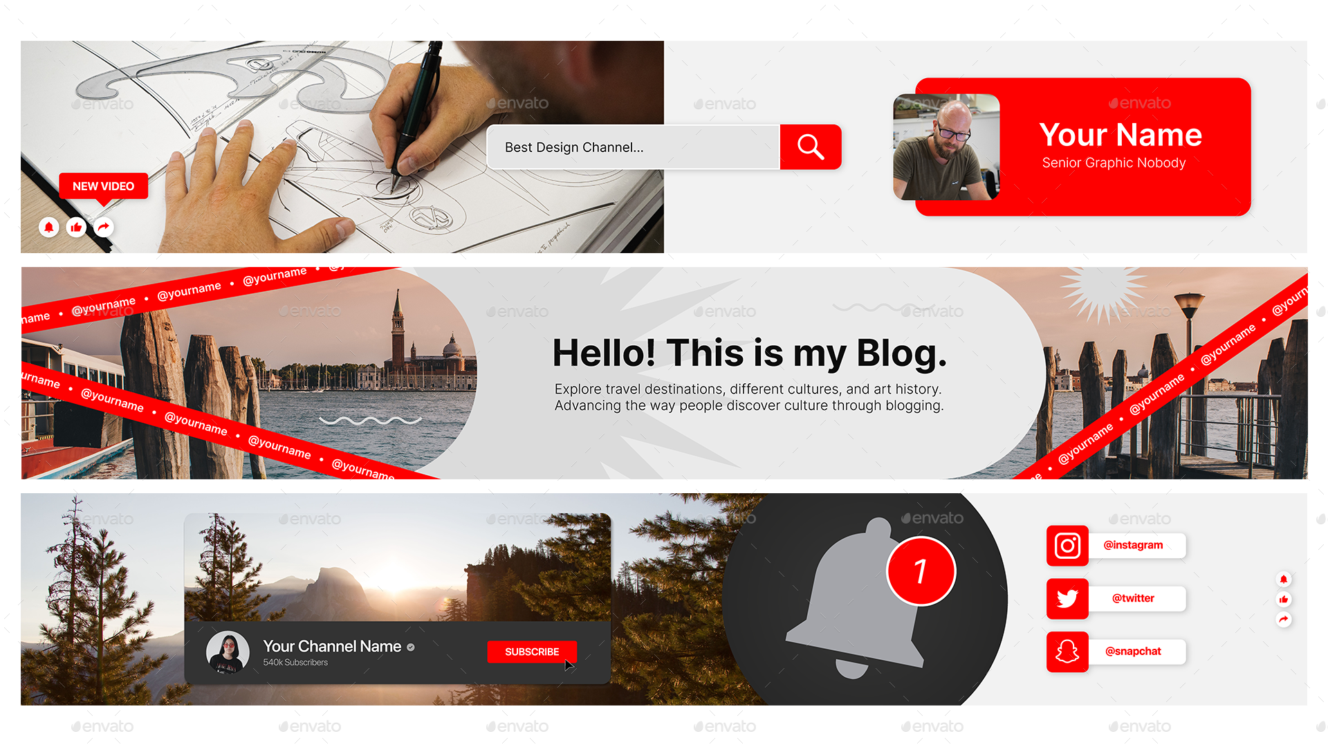 Modern Youtube Covers, Vectors | GraphicRiver