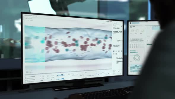 Medical scanner has detected covid-19 virus bacteria particles in the ...