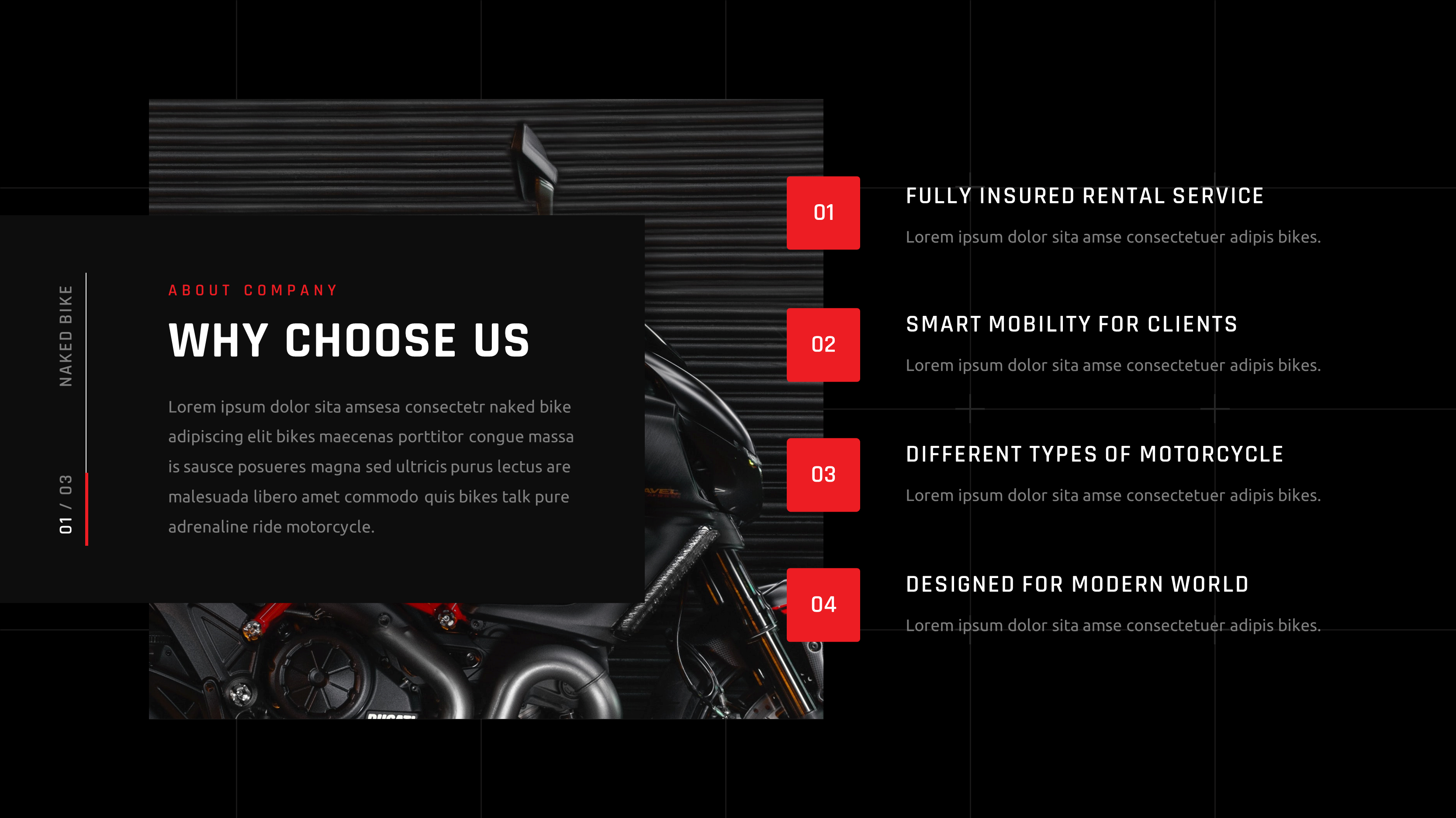 Sidebike - Motorcycle & Rental PowerPoint Presentation Template ...