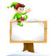 Elf on Snowy Sign, Vectors | GraphicRiver