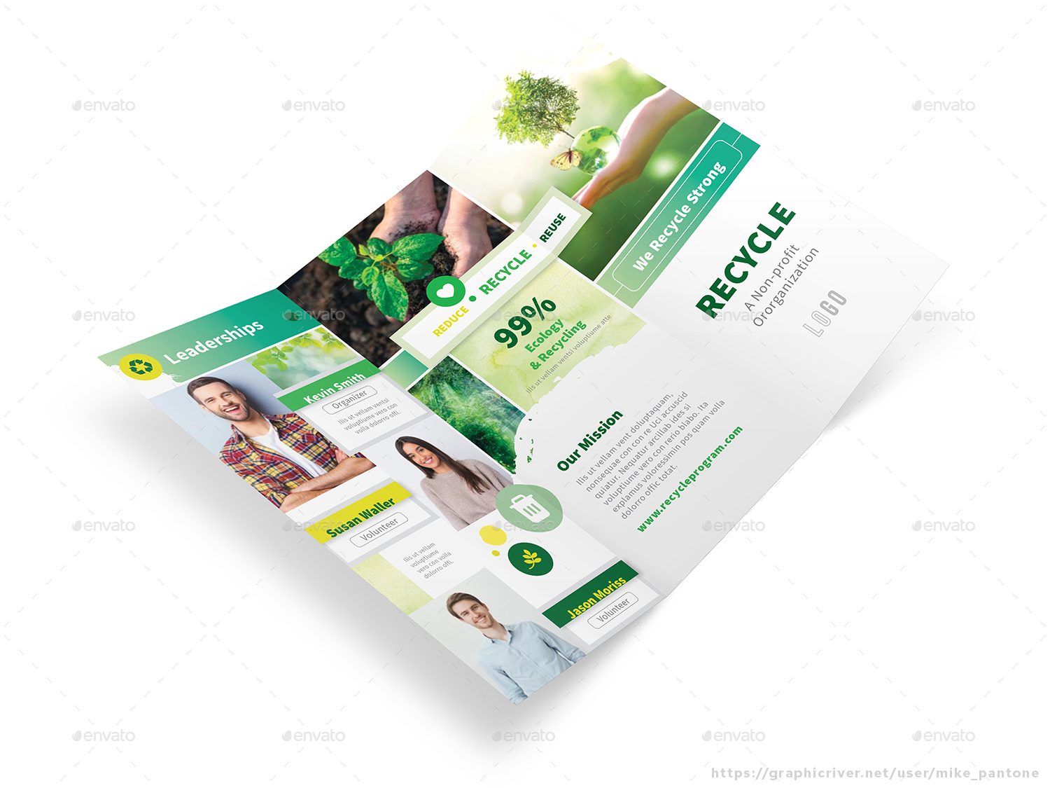 Recycling Campaign Trifold Brochure, Print Templates | GraphicRiver
