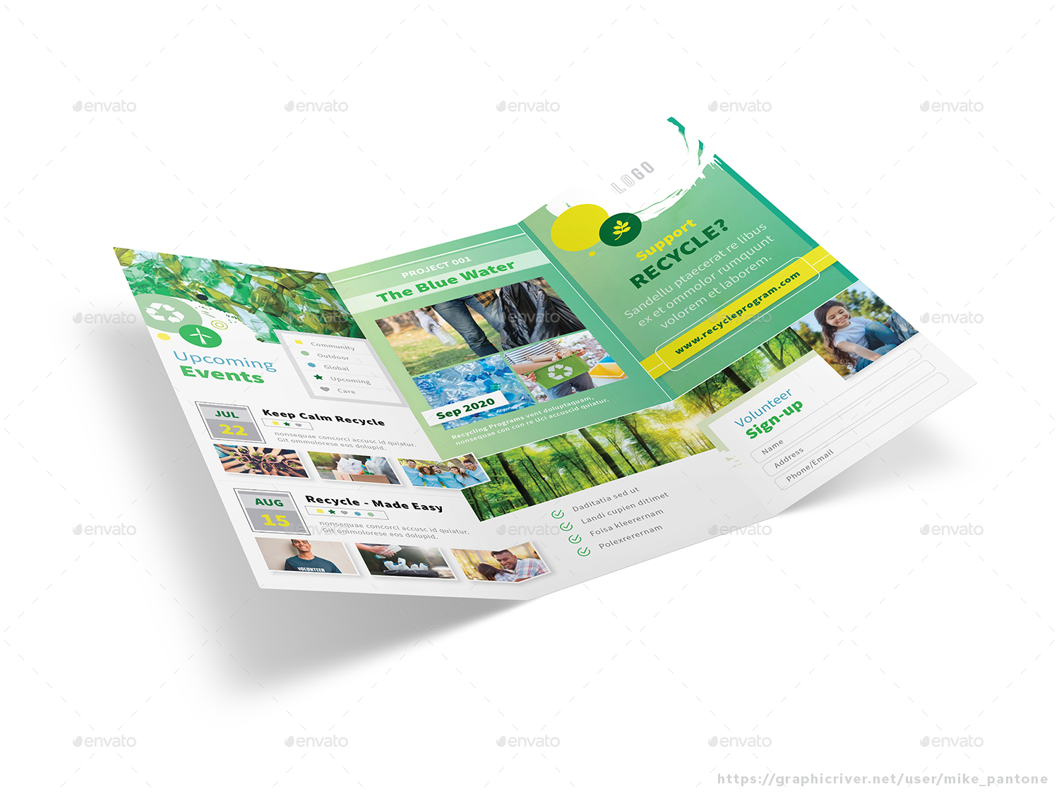 Recycling Campaign Trifold Brochure, Print Templates | GraphicRiver