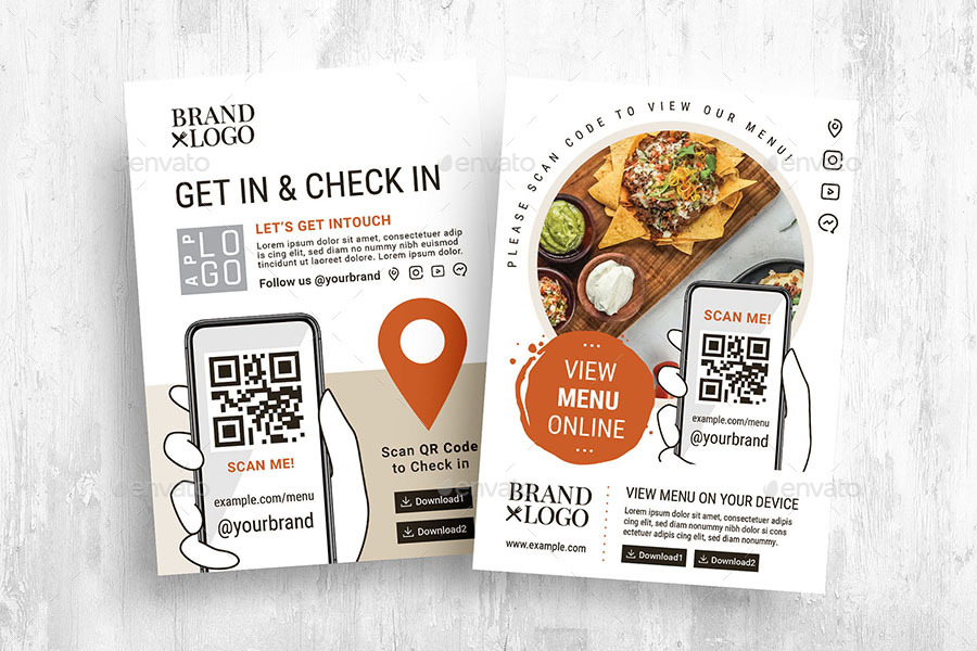 QR Code Flyer Template Pack Vol.8, Print Templates | GraphicRiver