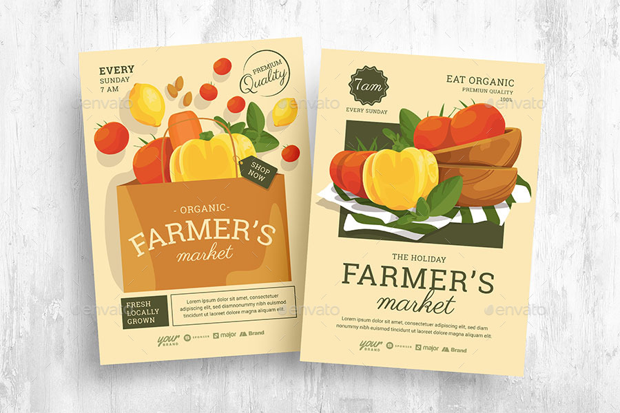 Farmer Market Flyer Template Vol.1, Print Templates | GraphicRiver