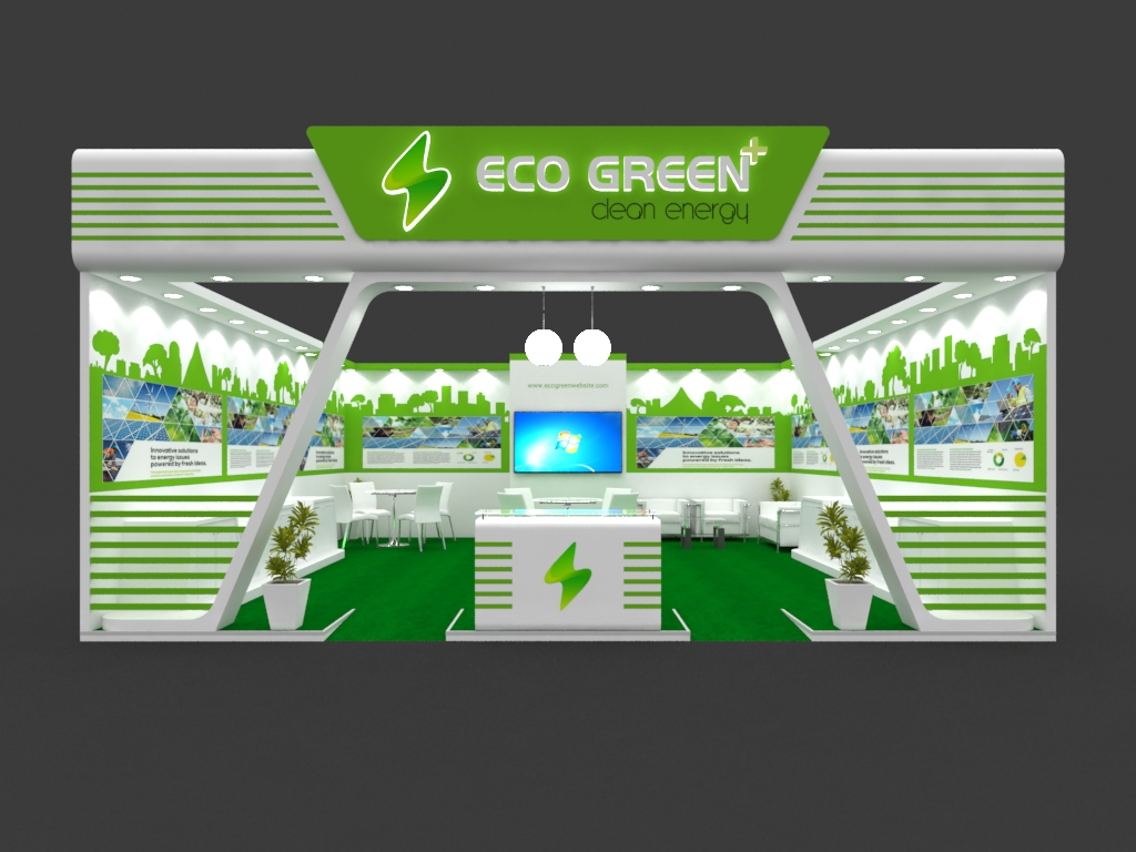 Exhibition Booth 3D Model - 8x8 mtr by piyushp78 | 3DOcean
