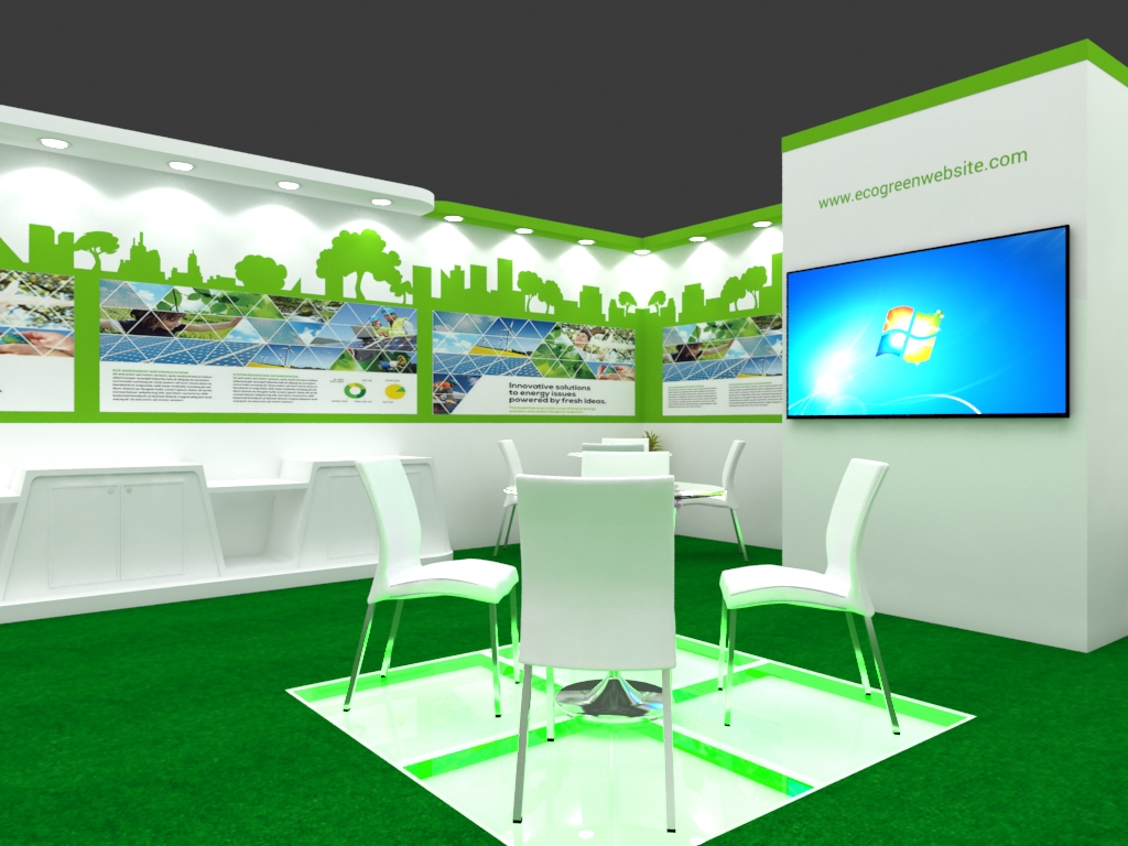 Exhibition Booth 3D Model - 8x8 mtr by piyushp78 | 3DOcean
