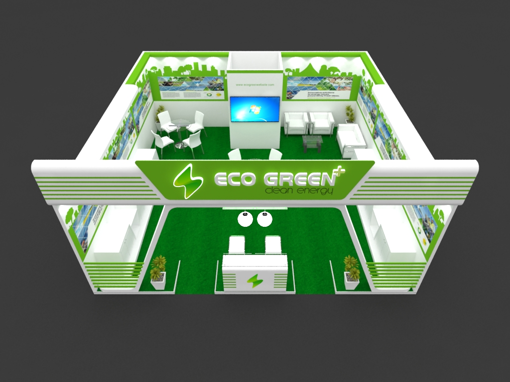 Exhibition Booth 3D Model - 8x8 mtr by piyushp78 | 3DOcean