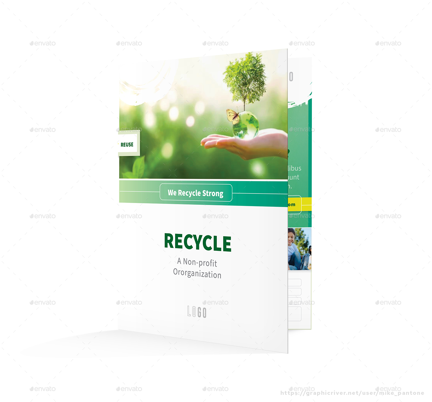 Recycling Campaign Bifold Brochure, Print Templates | GraphicRiver