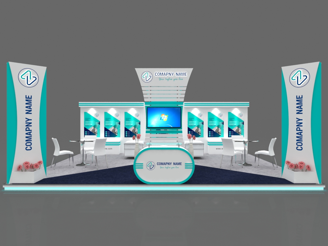 Exhibition Booth 3D Model - 8x6 mtr by piyushp78 | 3DOcean