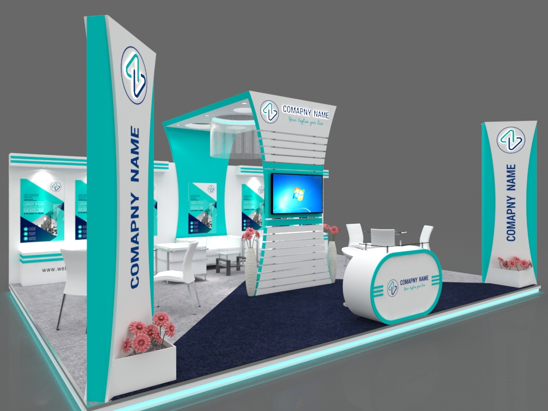Exhibition Booth 3D Model - 8x6 mtr by piyushp78 | 3DOcean