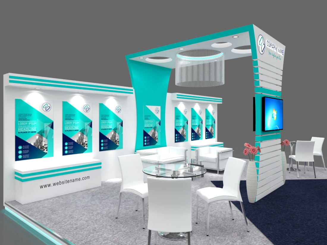 Exhibition Booth 3D Model - 8x6 mtr by piyushp78 | 3DOcean