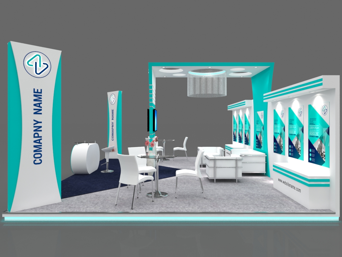 Exhibition Booth 3D Model - 8x6 mtr by piyushp78 | 3DOcean