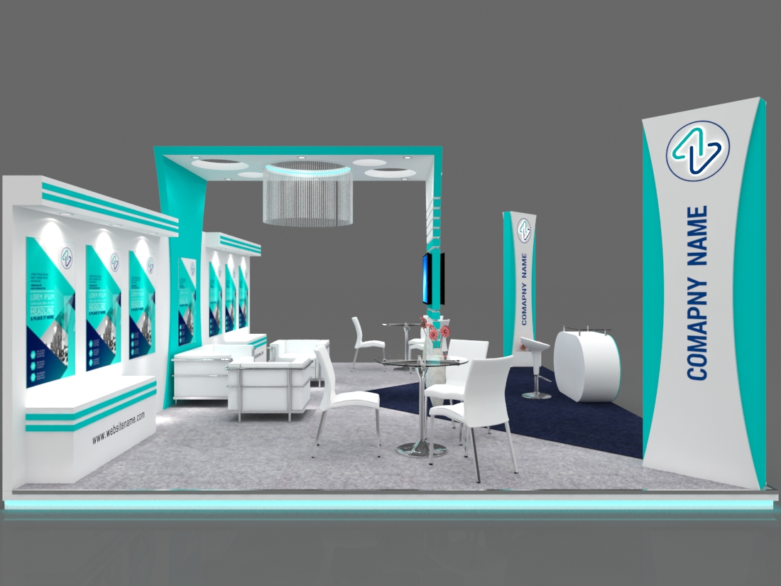 Exhibition Booth 3D Model - 8x6 mtr by piyushp78 | 3DOcean