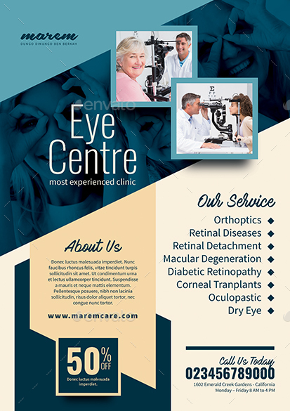 Eye Clinic Flyer Template, Print Templates | GraphicRiver