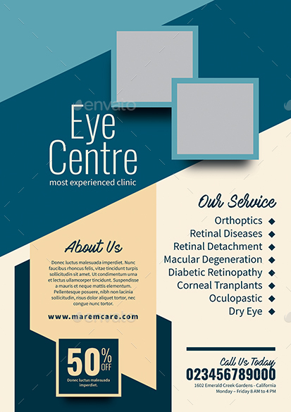 Eye Clinic Flyer Template, Print Templates | GraphicRiver