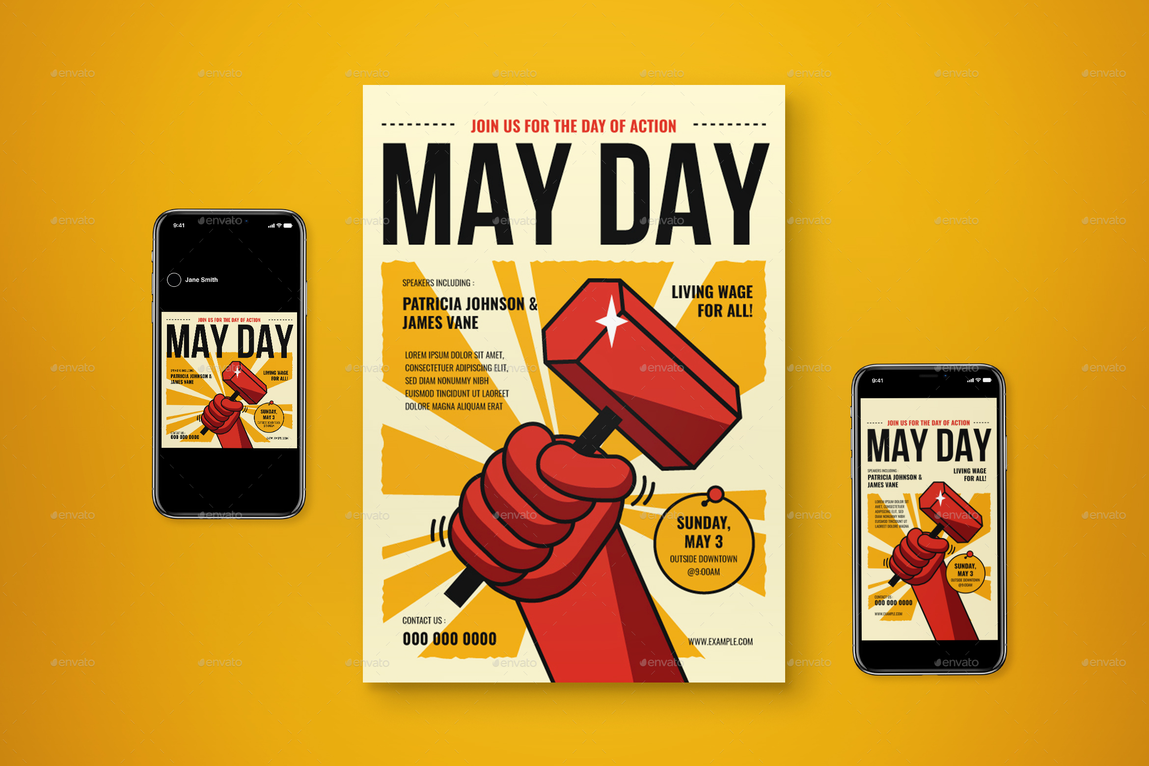May Day Flyer Set, Print Templates | GraphicRiver