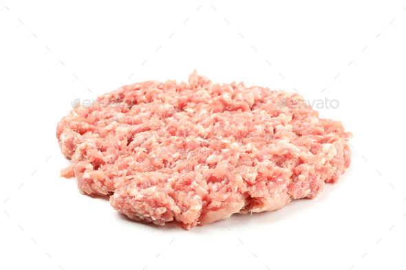 Tasty minced meat isolated on white background Stock Photo by AtlasComposer