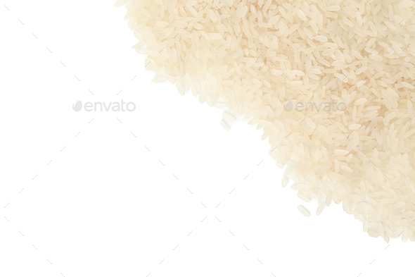 Rice frame isolated on white background, top view Stock Photo by ...