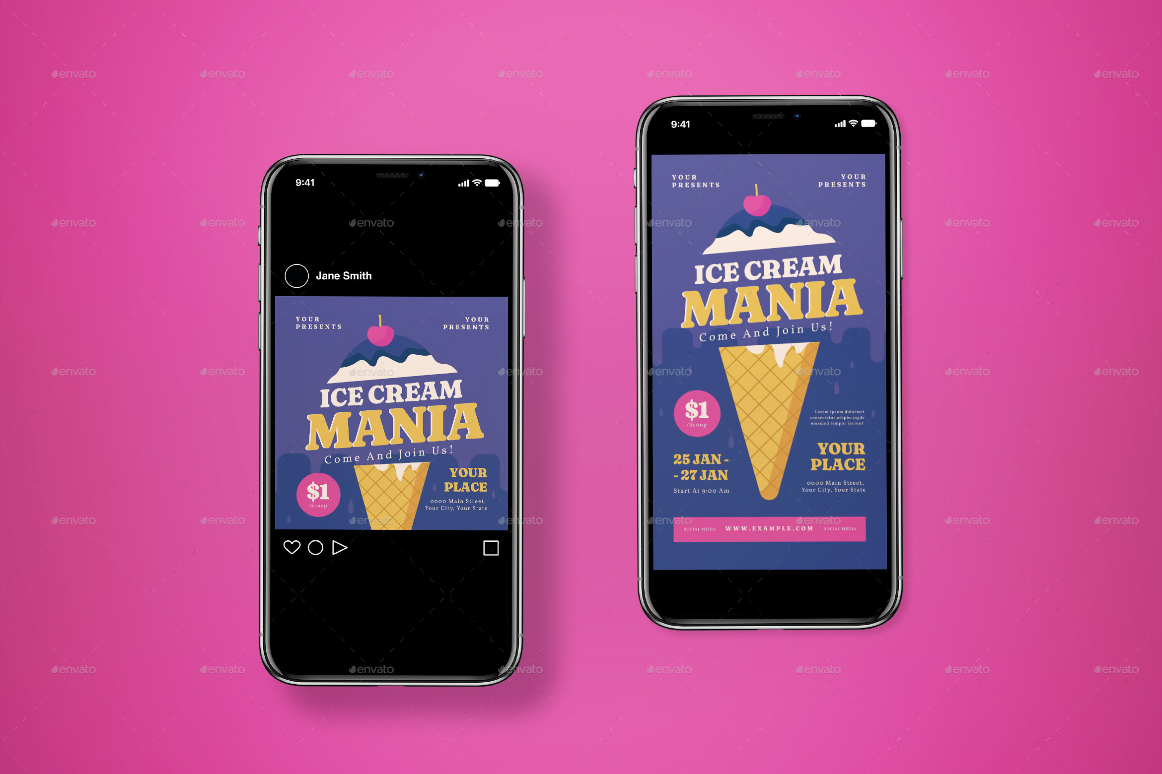 Ice Cream Promo Flyer Set, Print Templates | GraphicRiver