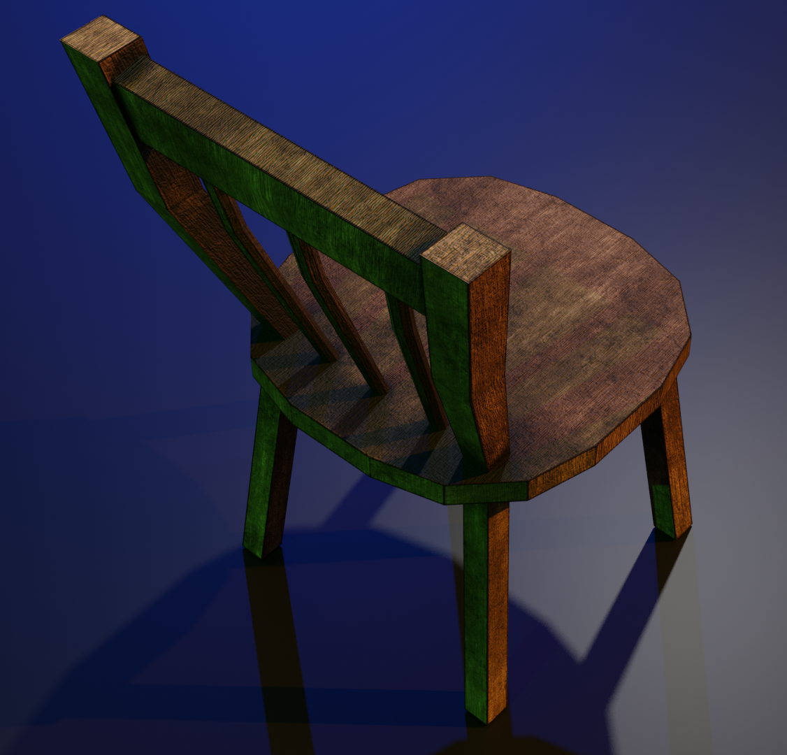 A wooden chair with scuffs and abrasions by 3D_Kod | 3DOcean