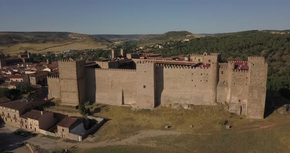 Castle (Parador) in the Spanish Pyrenees Mountains., Stock Footage